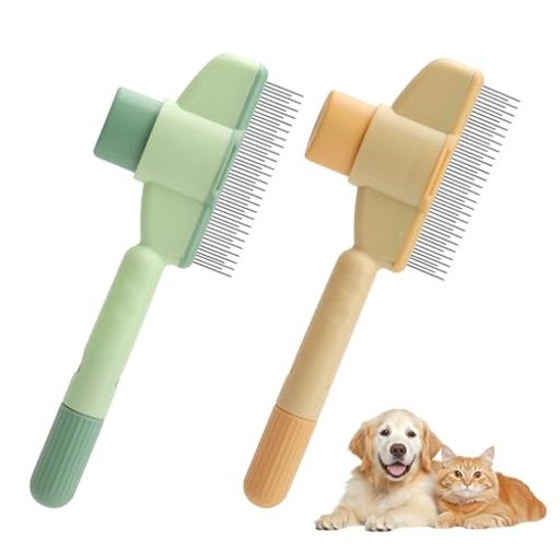 抜け毛取りクリーナー 【健康毛皮保つ】この犬 ブラシを定期的に使用してブラッシングすることによって、抜け毛を減らすだけでなく、もっと健康的で艶のある毛皮に役立ちます。マッサージの動作が血液循環を刺激し、天然の油脂の生成を促進し、ペットの毛皮...