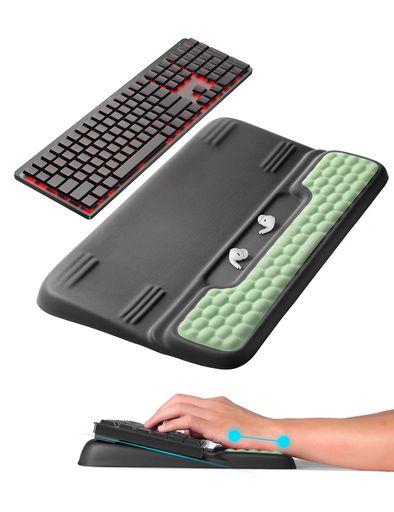 【手首の疲労&amp;指先の痛みを解消】カラーブロックスタイルとゲーマー美学にインスパイアされたVaydeerキーボードスタンド(リストレスト付)が、手首と指を自然でリラックスしたポジションに保持。長時間の激しいゲームやタイピングによる負担...