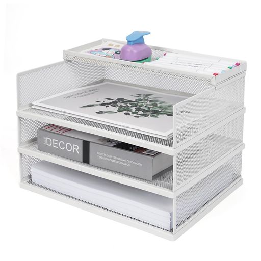 【商品仕様】サイズ:24.5cmx31.8cmx7.5cm(3個)、24.5cmx15cmx5cm(1個)金属メッシュを採用しており、耐久性が良く、多層に積み重ねることができ、長時間使えます。ブラックでシンプルなデザインは高級感があります。...
