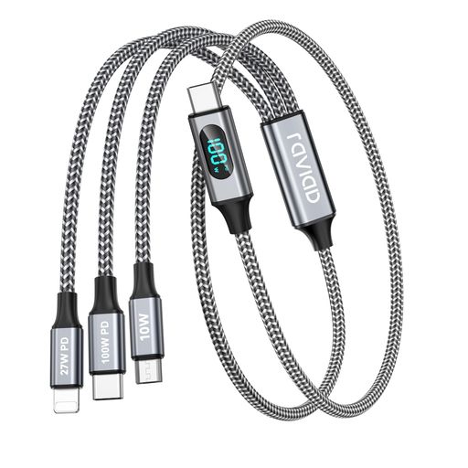 【LEDワット表示付き充電ケーブル】この急速充電 USB-C ケーブルLEDディスプレイのリアルタイムデジタル電力表示は、デバイスへの電力フローを明確かつ正確に読み取ることで、急速充電を常に制御できるようにします。USB Type C ケー...