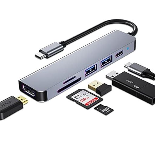 [多機能6イン1ハブ]: SZPACMATE USB Cハブは4K @ 30Hz HDMI、USB 3.0 &amp; 2.0、SD/TFリーダー、100W PDを備えています。 [4K USB C HUB HDMI]: USB Cドッキン...