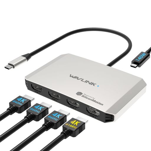 【4画面4K対応】DisplayLinkの高価格や、Mac OSでMST製品がマルチディスプレイ拡張できない悩みから解放されます。WAVLINKの4画面対応アダプターを使えば、最大4台のディスプレイに4Kの超高画質出力が可能。システム互換性...
