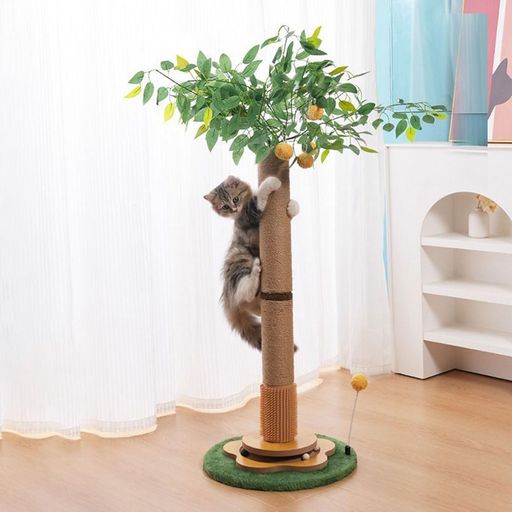 クライミング 【お部屋に馴染む観葉植物風デザイン】まるで本物の木のようなナチュラルなシルエット。猫ちゃんの遊び場としてだけでなく、お部屋を彩るインテリアとしても機能するおしゃれなデザインです。省スペースな設計で、狭いお部屋やワンルームでも圧...