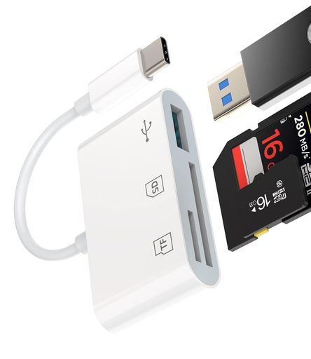 【3in1デザイン】3つのインターフェースをご用意!USB Cアダプターは、USBポート+ SDポート+ Micro SDポートを備えています。 【ダブルカードスロット】SDカードリーダーはSDおよびmicroSD(TF)メモリーカードと互...