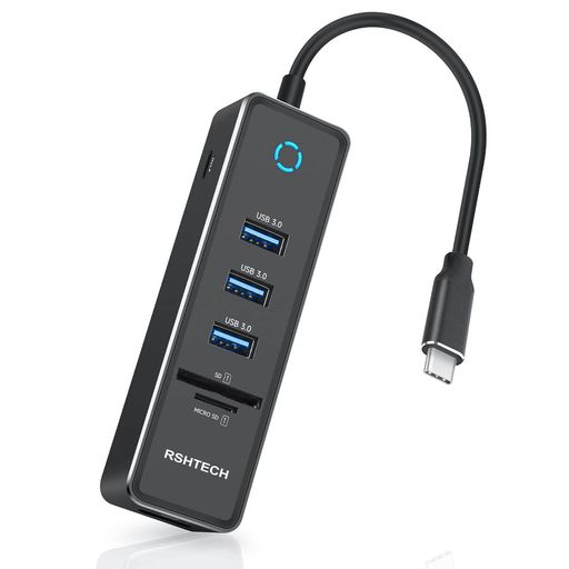 【RSHTECH 7-IN-1 USB C ハブ】この7-IN-1 USB C ハブは100W USB C PD充電ポートx1、4K USB C-HDMI出力ポートx1、SDカードリーダーx1、 TF(Micro SD)カードリーダーx1、...