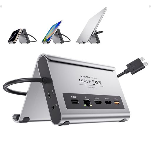 【11 in 1ドッキングステーション】: このMacbook Proドッキングステーションスタンドには、HDビデオ出力用の4K@60Hz HDMI x 2、USB A 10Gbps x 1、USB C 10Gbps x 2、USB A 2...