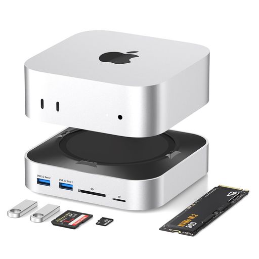 【10ポート搭載の多機能USB-Cハブ】2xUSB-A 10Gbps、3xUSB-A 5Gbps、USB-C(5V 3A)、HDMI、DisplayPort、SD/TFカードリーダーを備え、Mac miniをワークステーション化。高速データ...