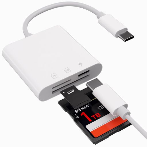 【SD+マイクロカード(Micro SD/TF)カード読み取り+充電ポート付き】SDカードリーダーは、OTG機能に対応したUSB-Cポート搭載デバイスでご利用いただけます。デバイス接続中でも充電が可能なType-Cパススルーポートを装備。s...