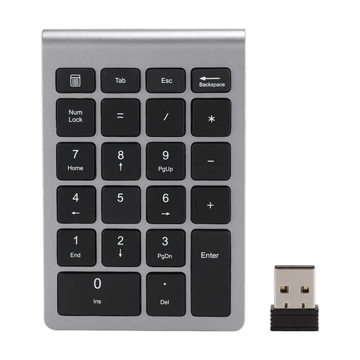 22 KEYS NUMBER KEYPAD:数字キーボードは、NumLock、ESC、Tabなどをサポートしています。コンピューター計算機を直接開くことができるショートカットキー付き。 Muli-Function 22キーラップトップ用のワ...