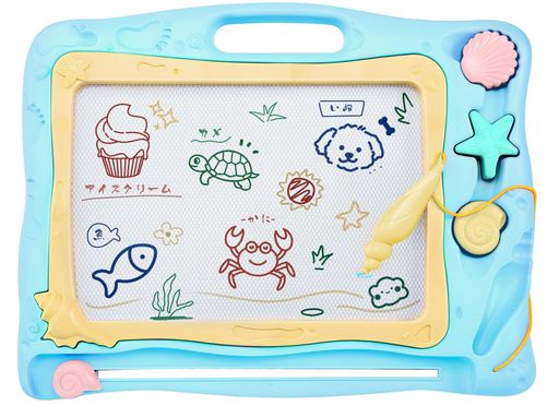 晴れマーク【広々画面で思い切り描ける軽量ボード】約40x31cmの十分な広さで、お子様の自由な発想を存分に表現。画面いっぱいに描く楽しさを体験できます。大きい画面ながら軽量設計のため、お子様自身でも楽に持ち運べ、おうち時間はもちろん、外出先...