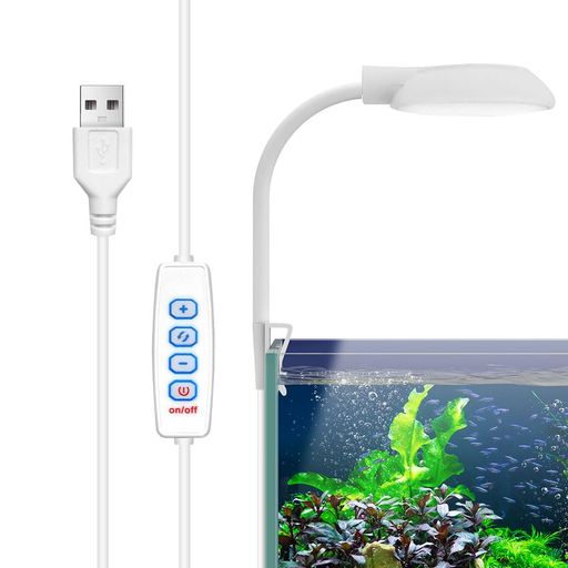 【取付便利】水槽ライトのサイズは18*5.4cmで、18~30cmの水槽(壁の厚さは3~9mm)に適しています。片側のクリップ型構造で、簡単かつ迅速に取付可能で、複雑なツールは一切不要です。360°自由に回転できるので、適切な照明角度に調節...