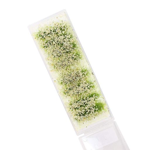庭園 草むら(緑・花つき・白) ジオラマ用素材 グラス模型 材質:プラスチック< 入数:1箱 アプリケーション:サンドテーブルモデルクラフト装飾 、ホームガーデンDIYアクセサリー 、マイクロランドスケープデコレーション、 庭のシーン...