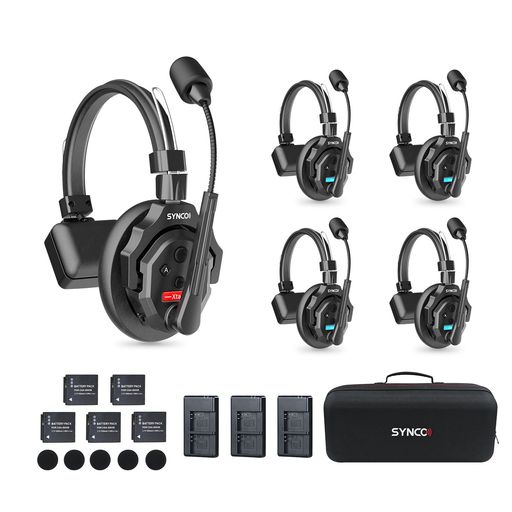 【世界初の分散型全二重ワイヤレスインカムヘッドセットシステム】SYNCOXTALKX5ワイヤレスインカムヘッドセットは、どのリモコン(子機)でもマスター(親機)として設定したり、HUBなしで2つの独立したグループを構築することができます。バ...