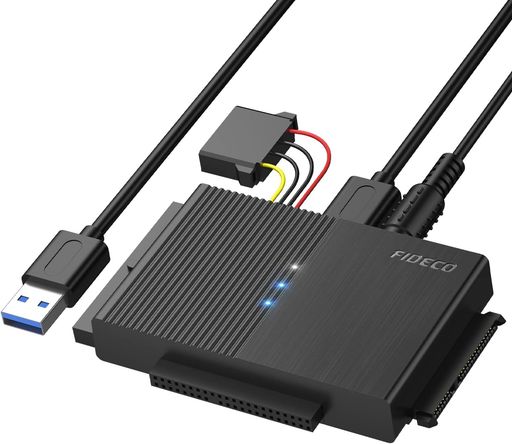 【幅広い互換性】FIDECO変換アダプターは2.5/3.5インチIDEおよびSATA HDD/SSDに対応しています。ディスク類を沢山所持している方に結構おすすめしております。本機一台あるといちいち外付けケースなどに入れずに手持ちのディスク...