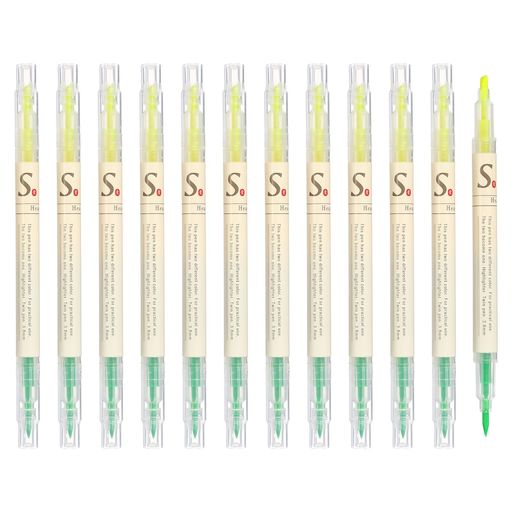 仕様:カラー:緑/イエロー;ペン先幅:4x1mm/0.16x0.04インチ(太字・細字);ペン先タイプ:太字と細字;サイズ:15x1cm/5.91x0.39インチ(長さ*幅);内容量:蛍光マーカー12本 特徴:1.鮮やかな色調でメモを簡単に...