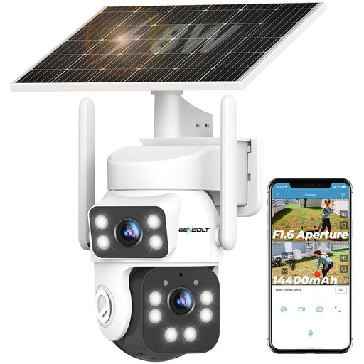 晴れマーク【充電式バッテリー&amp;太陽光充電対応14400mAh高容量充電式バッテリー内蔵 監視カメラ。電池の稼働時間はカメラ操作時間や動体検知回数と気温状態によって違う。 日本語アプリでバッテリー残量が表示出来ます。突然バッテリ切れ録...