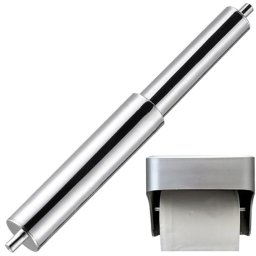 【ワンタッチで簡単着脱のバネ式(伸縮)設計】ホルダーへの取り付けやトイレットペーパーの補充・交換がスムーズに行える、便利なバネ式(伸縮式)のトイレットペーパー芯(ローラー)です。内蔵されたスプリングによって長さを柔軟に調節でき、ホルダーの両...