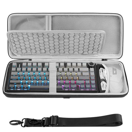 多くの無線/有線 84 キー 75% キーボードとマウス コンボ ケースと互換性があります。 設計された超硬質シェルが、落下、衝撃、圧迫からキーボードを保護します。ソフトなインナーがケース内のキーボードとマウスを最大限に保護します。 外側の...
