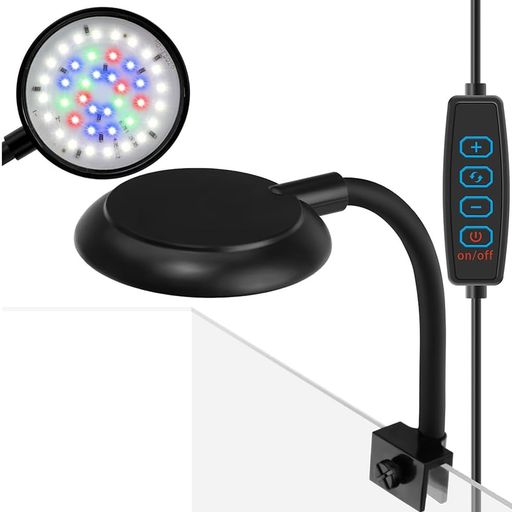 【小型水槽に最適】水槽用ライトは、40個の高輝度LEDランプビーズ(白20個、青20個、赤5個、緑5個)で構成され、自然光を模倣しています。あなたの水中世界に鮮やかな色を加え、水槽に美しい雰囲気を作るのに最適です。【ご注意:5V1Aの電源ア...