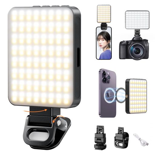 【128LED &amp; 3光色+10段階調光】 128個のデュアルトーンLED(クール64/ウォーム64)と3つのプロ光色モード(白/暖色/昼白色)を搭載。10段階の調光(3000K-6500K)で、あらゆる肌色やシーンに理想的な光を提...