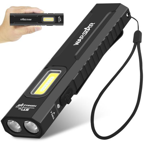 【コンパクトポケットフラッシュライト】この薄型モデルは、最大1500ルーメンの明るさを実現した懐中電灯です。夜道の散歩、犬の散歩、点検作業、緊急時など、実用的なシーンをしっかりサポート。いつでも使える毎日携行用として頼りになります。 【頑丈...
