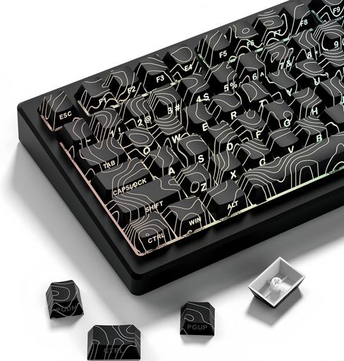 132キー完全セット: 61/64/66/68/71/75/84/87キーのメカニカルキーボードに対応する132キーの完全なキーキャップセットで、様々なレイアウトに適合します バックライト対応設計: キーを透かして光る透明素材を採用し、RG...