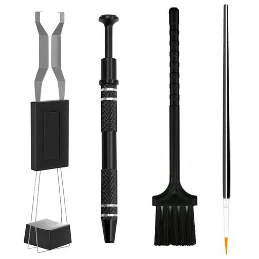 セット内容:キートップ引抜工具x1、四本爪グリッパーx1、クリーニングブラシx1、塗布用ブラシx1。 2in1引抜工具:キーキャップとキースイッチ両用で、幅広いメンテナンスに対応。 四本爪グリッパー:微細部品も確実に把持、滑り止めハンドルで...