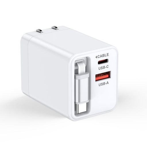 【これ1台で、もっとスマートに充電。伸縮ケーブル内蔵USB充電器】伸縮式USB-Cケーブル(65cm)を本体に内蔵し、必要な時にすぐ引き出して充電できます。さらにUSB-CポートとUSB-Aポートも搭載し、使用シーンに合わせて柔軟に対応。最...