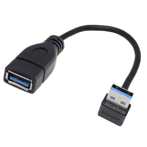 USB 3.0 タイプAオスからUSB 3.0 タイプAメス延長ケーブル 20cm 5Gbps 90度の角度付きコネクタ。 USB 3.0ホストとデバイスと併用すると最大5Gbpsのスループットを提供します。驚異的な10倍のUSB 2.0(...