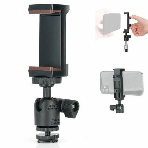 ユニバーサルスマホホルダー + ミニボールヘッド + ホットシューマウント。このスマホホルダーセットを使えば、スマホ/アクションカメラをデジタル一眼レフカメラ/リングライト/三脚に取り付けることができ、様々な撮影オプションが生まれ、より美し...
