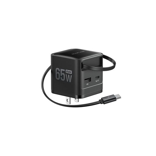 【最大65W急速充電】1ポート最大65W、複数ポートで合計65Wの超急速充電ができるAC充電器。スマホやタブレット、携帯型ゲーム機やノートPCまで幅広い機器に対応。 【3台まとめて同時充電】65WUSB-Cポート、USB-Aポート、内蔵US...