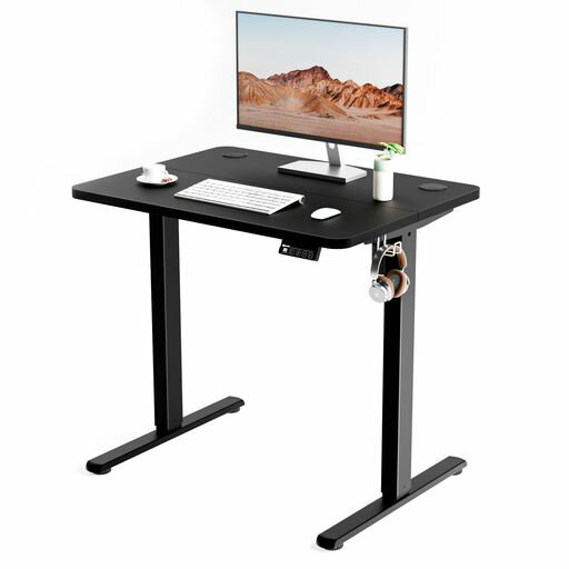 【商品仕様】 製品名:電動式昇降デスク 天板サイズ:幅80cm x 奥行60cm 天板厚さ:1.5cm 耐荷重:70kg 本体材質:鋼鉄合金 高さ調節範囲:73cm ~ 118cm この電動デスクは、多様な体型に合わせて高さを調節でき、快適...