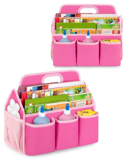 お子さま向けサイズ:38.9 x 21.6 x 33.8 cm。この子供用ミニ本棚は、お子様が本を簡単に取り出したり片付けたりできる最適なサイズで、お子様が自分で本を整理する習慣を促します 多機能ポケット設計:この絵本ラックは、前面に3か収...