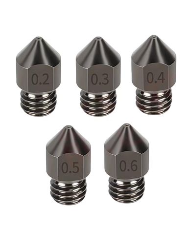 【3dプリンタ パーツ】1セット(5個 );1*0.2mm ノズル,1*0.3mm ノズル,1*0.4mm ノズル,1*0.5mm ノズル,1*0.6mm ノズル。 【対応の3Dプリンター】 CR-10 、CR-10 S、CR-10 V2、...