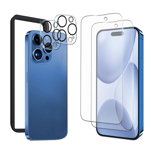 【対応機種】iPhone 15 pro max に適応しています。アンチグレアガラスフィルム*2、レンズ保護フィルム*2、ガイド枠*1。日本旭硝子製の高品質強化ガラスを使用。硬度9Hで傷つきにくく、衝撃にも強いため、日常のキズや衝撃から大切...