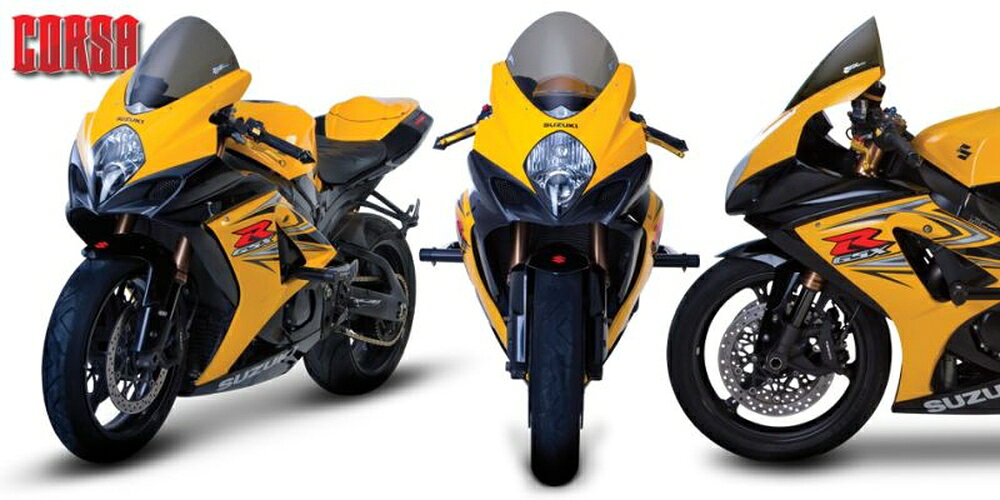 ◆適合車種 SUZUKI GSX-R1000 '2007 〜 '2008 (ポジションランプ付)大き目のバブル形状が伏せた際に体全体を覆い、整流効果を発揮。スーパースポーツ車両のルックスを保ちながらも防風効果を高める、サーキットからツーリン...