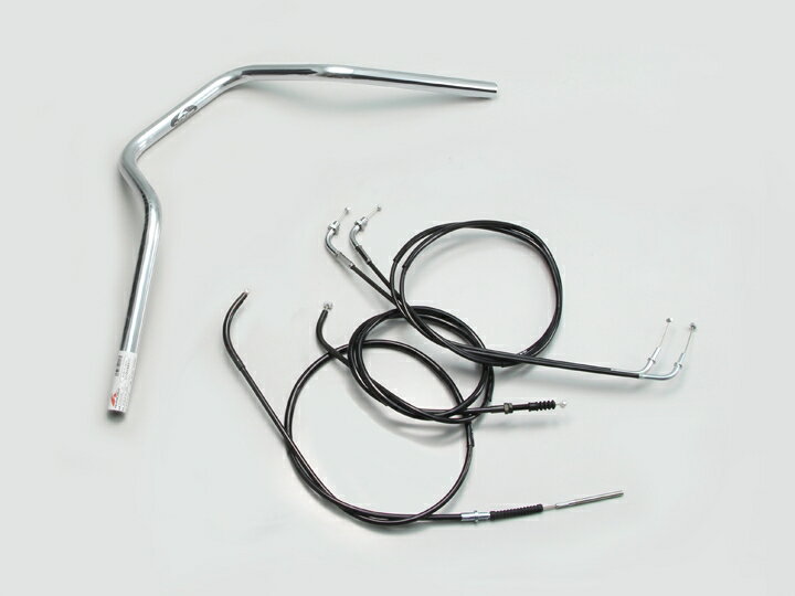 ハンドルと必要なケーブル＆ホースSET　ハンドル穴開け加工が必要 付属 スロットルケーブル・クラッチケーブル・ブレーキケーブル 別途 ハーネスの延長・サイドキャップ(内径φ18mm)が必要◆適合車種（備考） エストレヤRSカスタム（95-9...