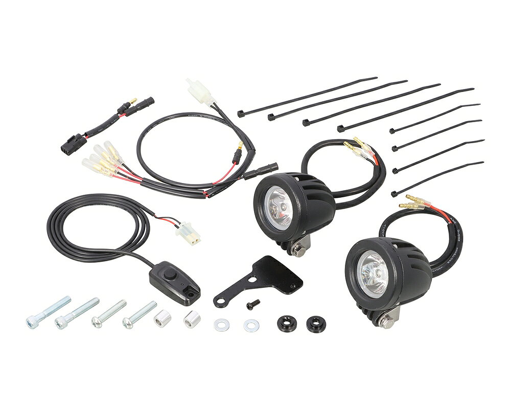車種専用のステーとハーネスを付属した高輝度LEDビームランプです。高いドレスアップ効果と夜間走行時の補助ランプに役立ちます。 ※点灯時・点灯後は本体が大変熱くなりますのでヤケドにご注意下さい。 ※消費電力の多いグリップヒーター等と同時装着さ...