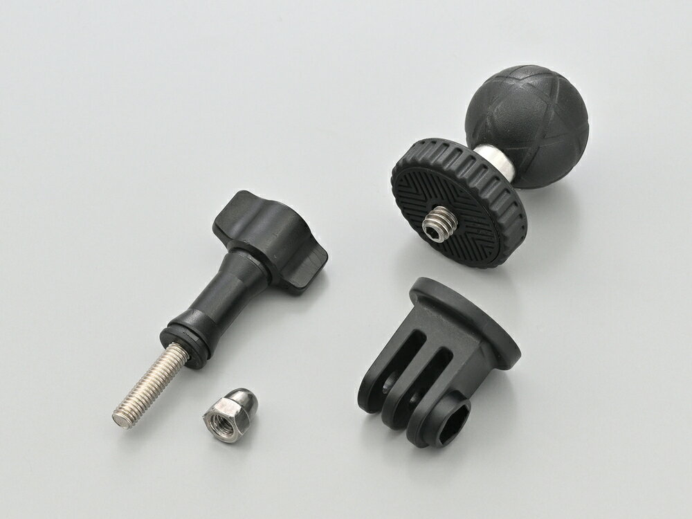 アクションカメラのGP規格およびカメラ用1/4インチ規格に対応したカメラ取付用マウント。 各種オプションマウントと組み合わせることで、様々な箇所にアクションカメラを取り付けることができ、ダイナミックな映像撮影が可能になります。・アクションカ...
