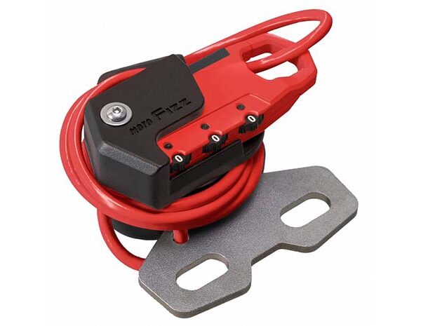 色:レッド 材質:亜鉛合金・PA樹脂+GF・ステンレス・鉄・PVC 部品構成:・本体×1 ・スペーサー×2 ・ワッシャー×2 サイズ:40(H)×80(W)×60(D)mm タンクに近い位置のハンドルクランプに取り付け出来るヘルメットワイヤ...