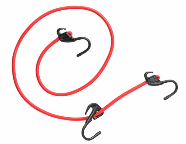 色:レッド 材質:コード：ゴムコード 部品構成:・本体×1 ・フック×3 サイズ:100cm 最強フックで荷物をがっちりホールド ■対応性向上!…狭い場所でも確実にかけられるスリムなフック。 ■耐久性向上!…樹脂＋金属フックの採用で強度アッ...