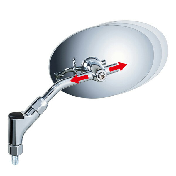 色:クロームメッキ 材質:鉄+亜鉛ダイキャスト 部品構成:・ミラー本体(左右共通)×1 ネジ径:10mm 正ネジ アメリカン・ビンテージ車両にも似合うショートステーフォルム ■トラディショナルなラウンドタイプのショートステーミラー。 ■ブル...