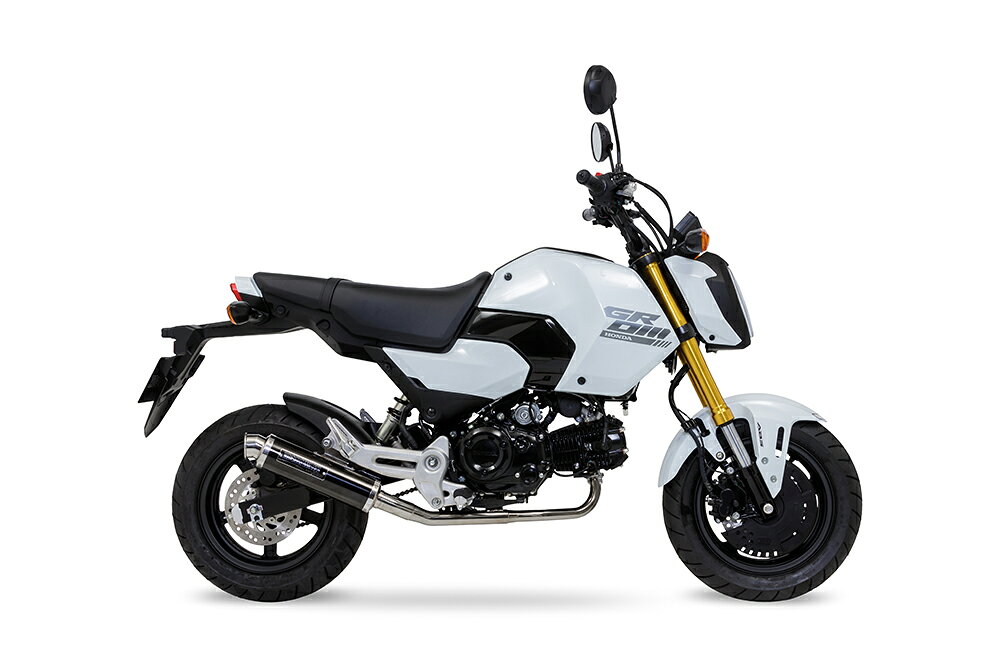適合車種：HONDA GROM 適合年式：2021-22 / 23 / 24- 適合型式：2BJ-JC92 / 8BJ-JC92 材質：パイプ/ステンレス・サイレンサー/ステンレス カラー：BP-χ(ブラックパール - カイ) 車検：政府認...