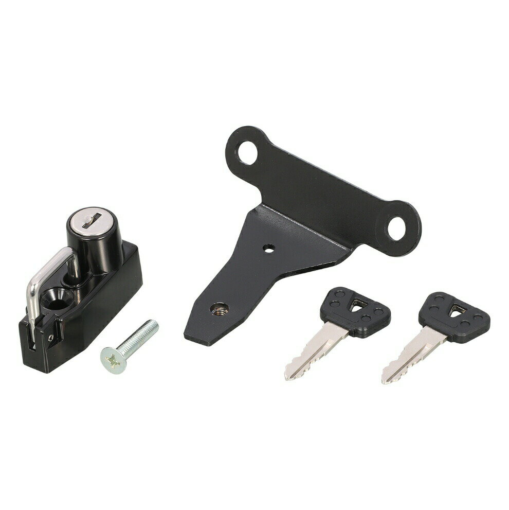 タンデムステップに共締めタイプのヘルメットロック。ツーリング、出先での休憩等の、短時間ヘルメットを掛けておくのに便利です。 ◆適合車種：HONDA レブル250（MC49全車種） ◆キー：2ヶ付属 ◆ステー：スチール製ブラック ◆装着箇所：...