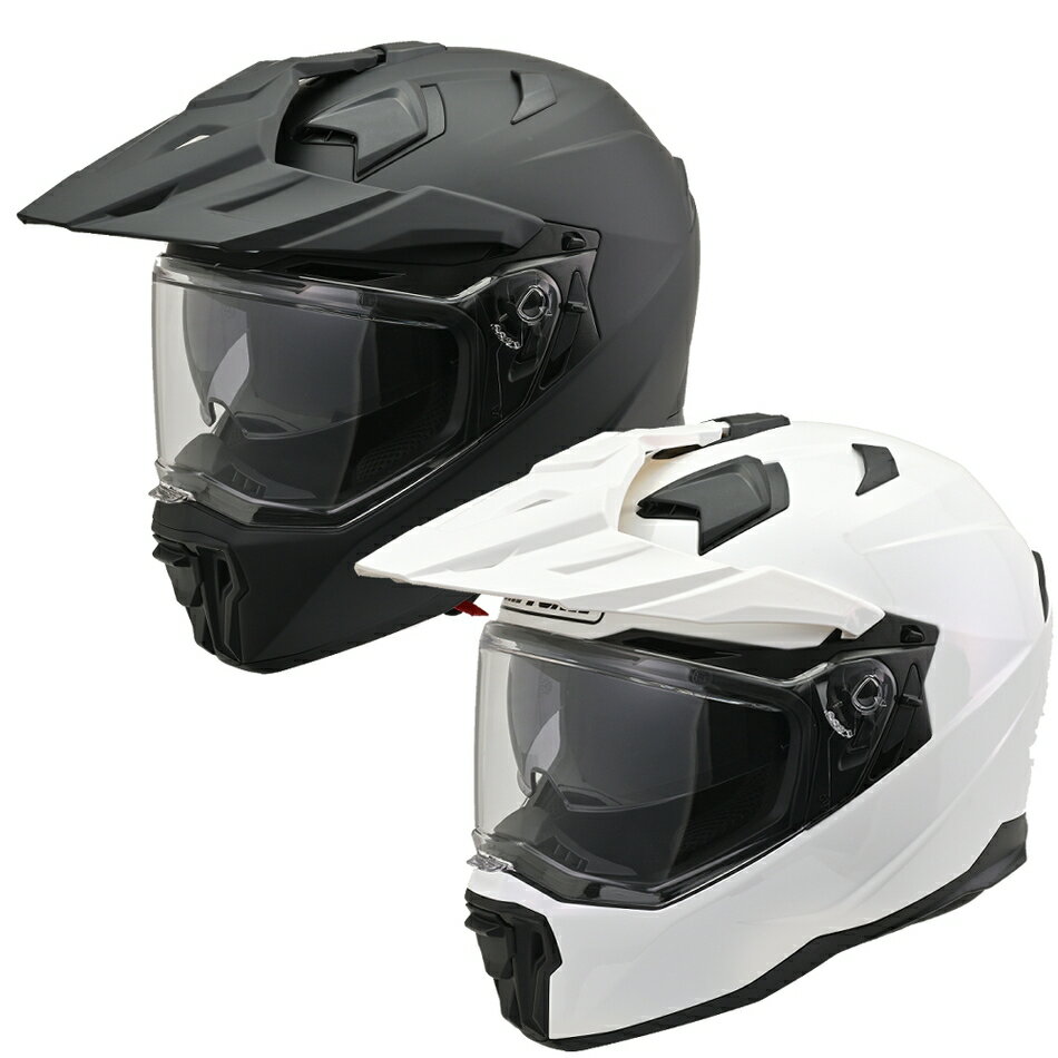 脱着式バイザー装備。 口元の通気性に優れたアドベンチャーモデル。 [ 脱着式大型バイザー ] 空力に優れる大型バイザー。 取り外すことでロードルックにも変更可能。 [ インナーバイザー ] 左側面のレバーにより開閉可能。 [ ピンロックシー...