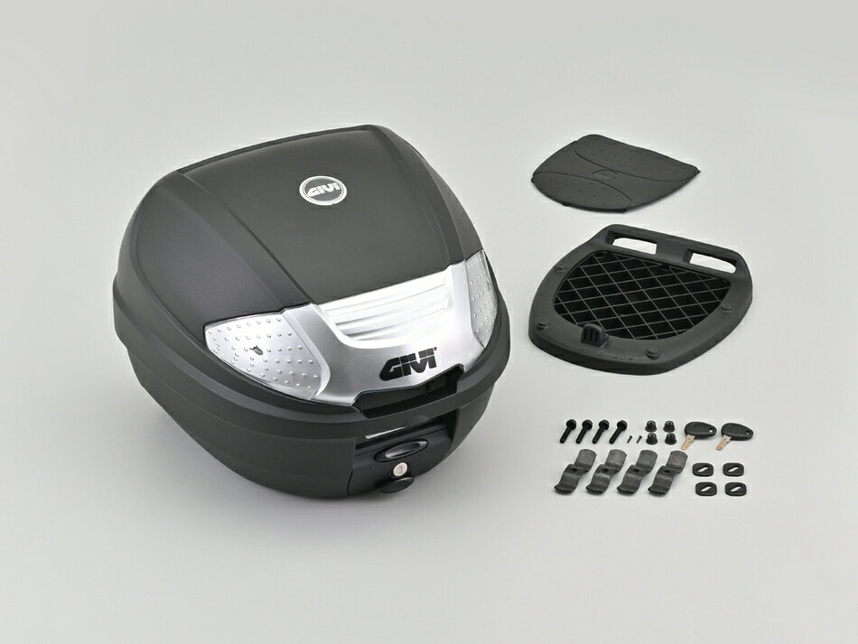 手軽な価格のGIVI ベーシックモデル。 付属の汎用ベースを使用し純正や市販のキャリアが取り付けできるほか、GIVI製車種専用フィッティングと組み合わせて取り付けることも可能です。 ヘルメットがひとつ入るコンパクトサイズ。 ・容量：30L ...