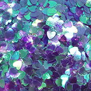 内容量：300g 偏光ラベンダーカラーが可愛い、ハート型のグリッターです。 光の当たり方によって、緑がかった水色のように輝き、マーメイドカラーとしても楽しめます。 バルーンの装飾やアレンジに使うことで、華やかさと透明感をプラスできます。 推...