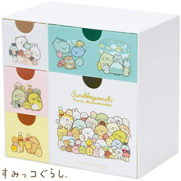 ◆商品説明 便利で可愛いキャラクターミニチェスト♪ 大・中・小の引き出しが全部で5個！ 大好きなキャラクターと一緒にお片付けも楽しくなっちゃいます☆ アクセサリーや文房具、お薬や小物などのこまごましたものの収納に便利です。 底面には滑り止め...