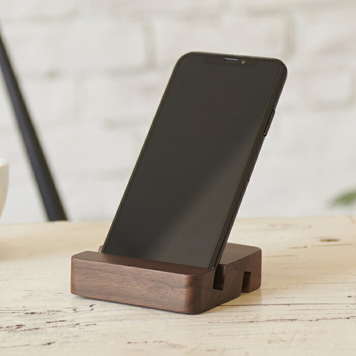 【Chatani Catalog vol.46】シリーズはコチラ 【商品名】 869-101　スマホスタンド　ウォールナット 【仕様】 商品サイズ：高さ20×幅80×奥行80mm 重量：75g 材質：天然木（ウォールナット材）他 原産国：中...