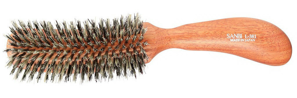 『サンビー　L-381』ヘアケア スタイリング ヘアブラシ 豚毛 天然木 商品紹介 日本国内の自社工場で職人によって配合された天然毛(豚毛・猪毛)ブラッシングブラシです。 サイズ・重量 全長:215mm行数:9行 商品説明 JANコード 4...